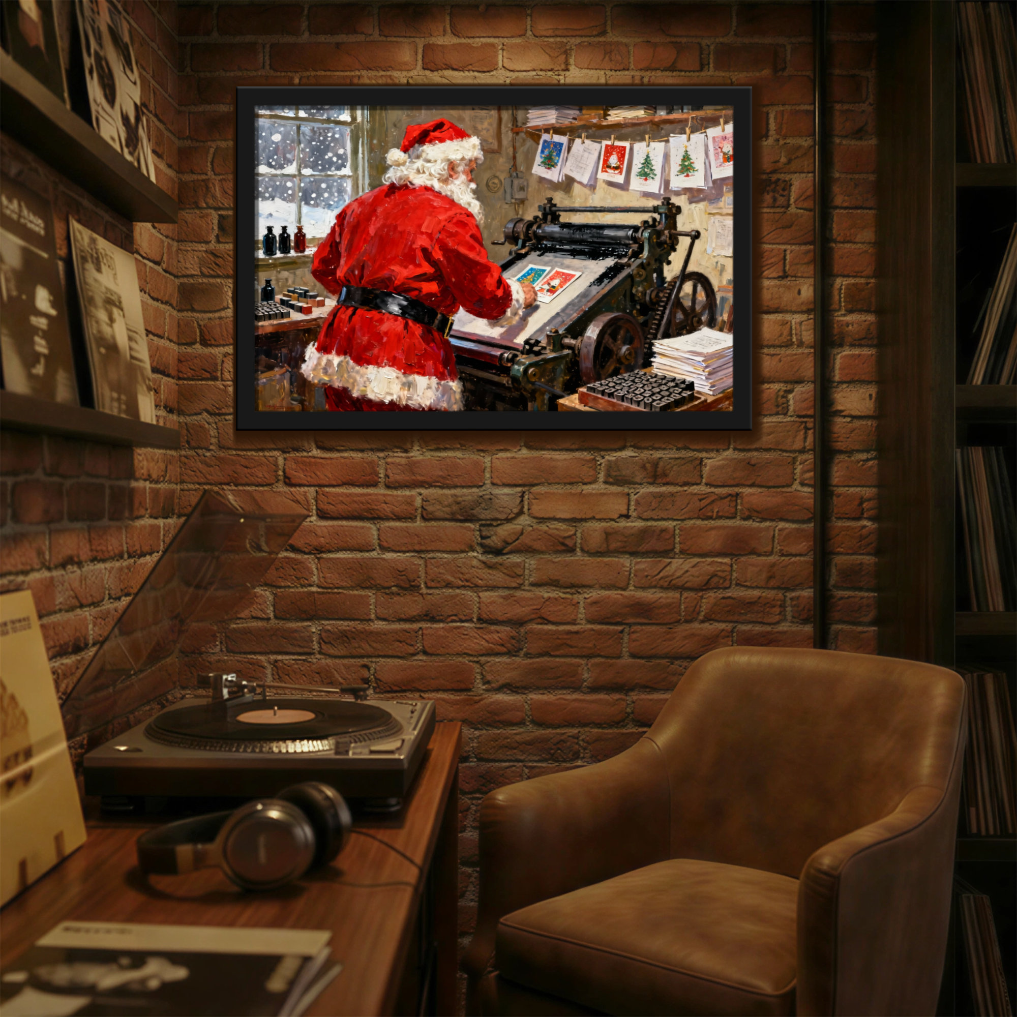 Astoria Grand Christmas Santa Claus Operating Printing Press | Wayfair