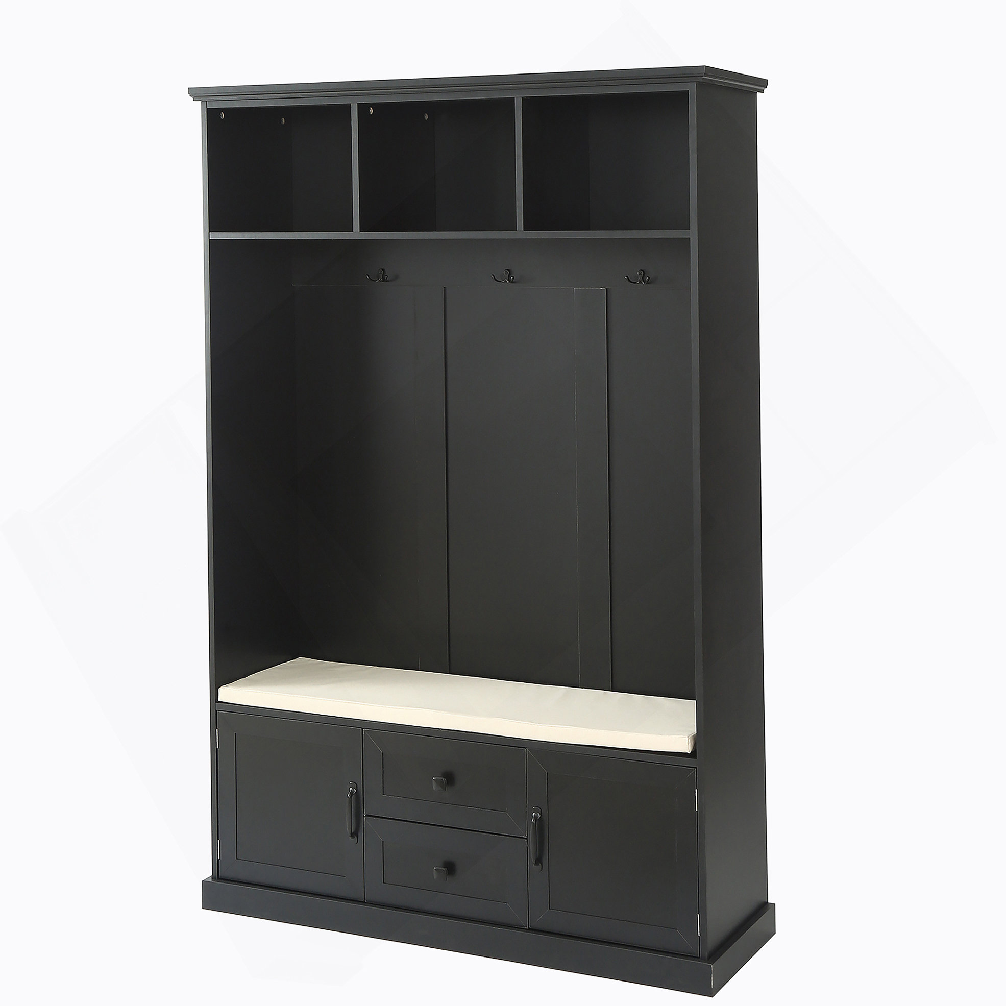 Red Barrel Studio® Hall Tree with Storage Bench, Shelves, Cabinets ...