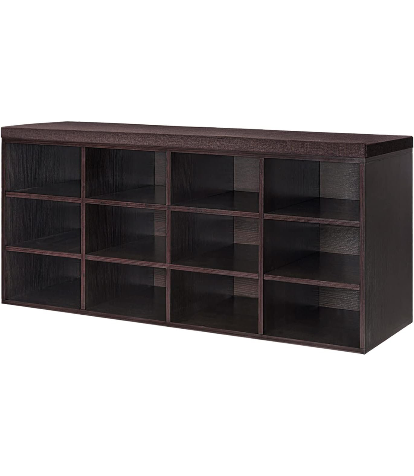 Hokku Designs Shoe Storage Bench with Cushion, Cubby Shoe Rack with 12 ...
