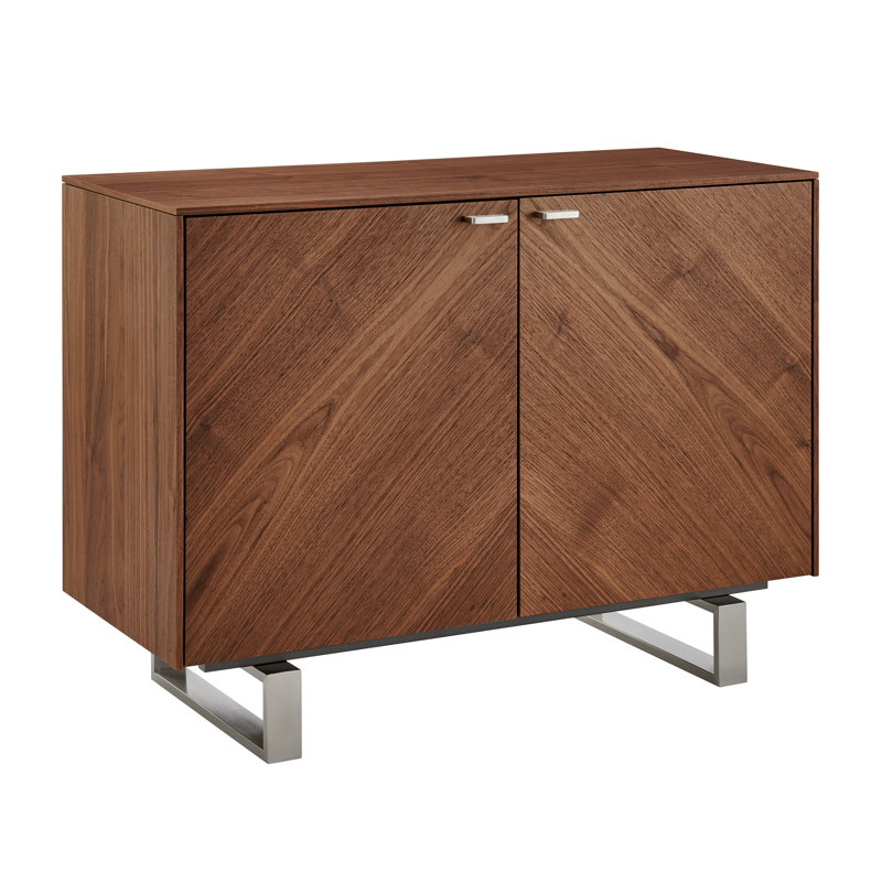 Ivy Bronx Suzete Sideboard In Walnut With Brushed Stainless Steel Legs ...