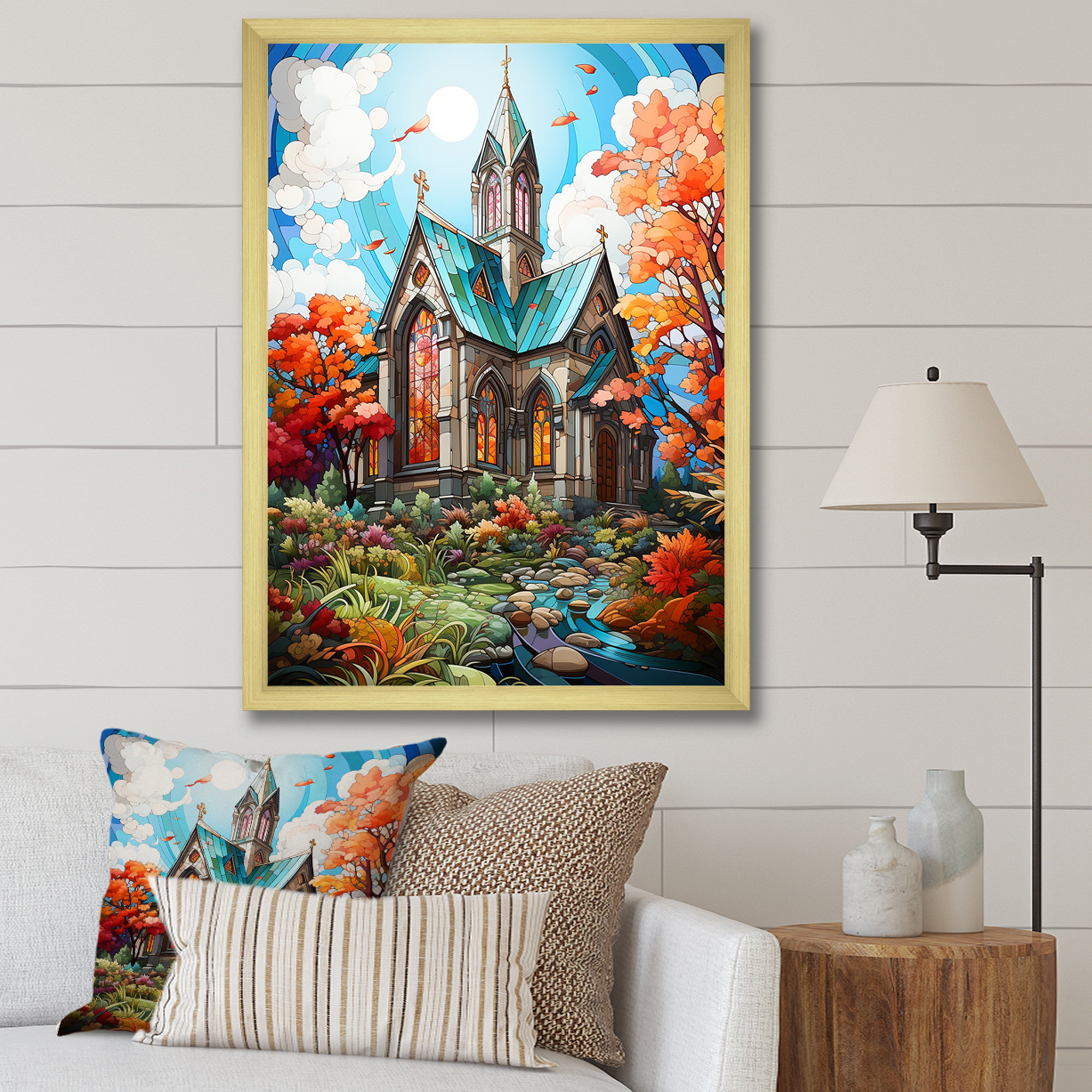 Winston Porter Pop Art Curch At Moon Landscape III - Church Wall Art ...