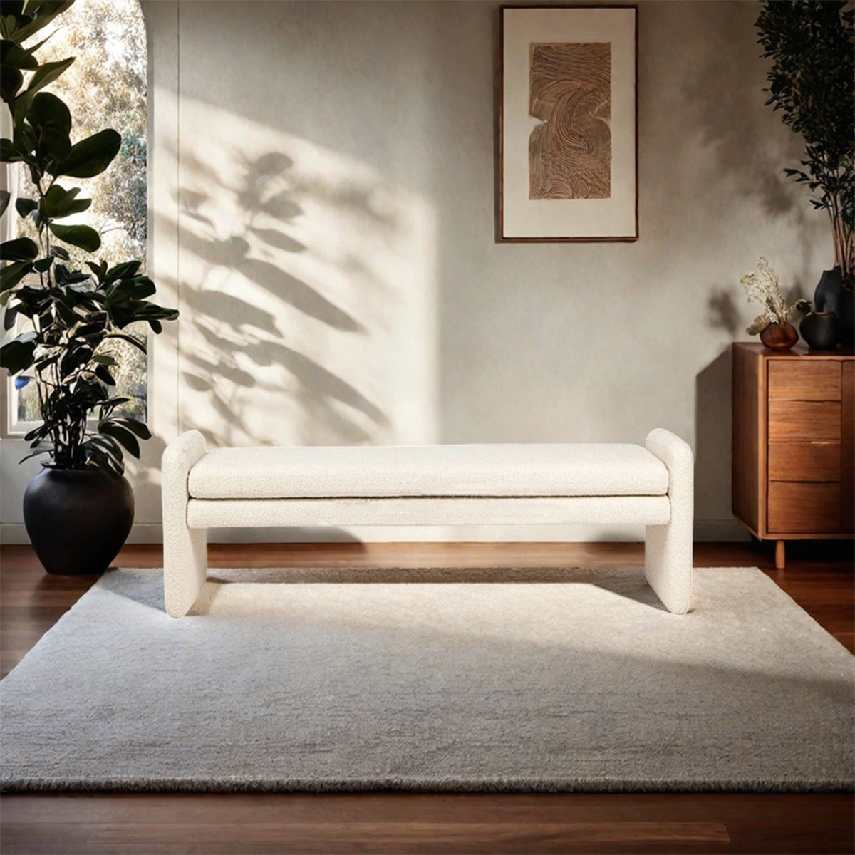 Hokku Designs Simple bench cream wind mall sofa stool rest - Wayfair Canada