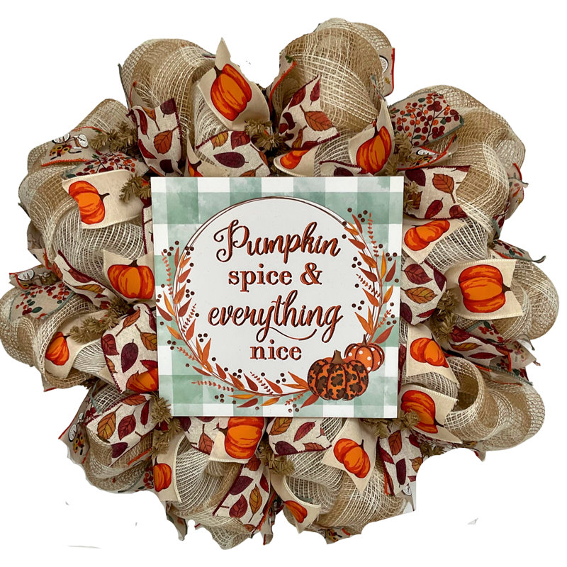 The Holiday Aisle® Pumpkin Spice and Everything Nice Harvest Burlap ...