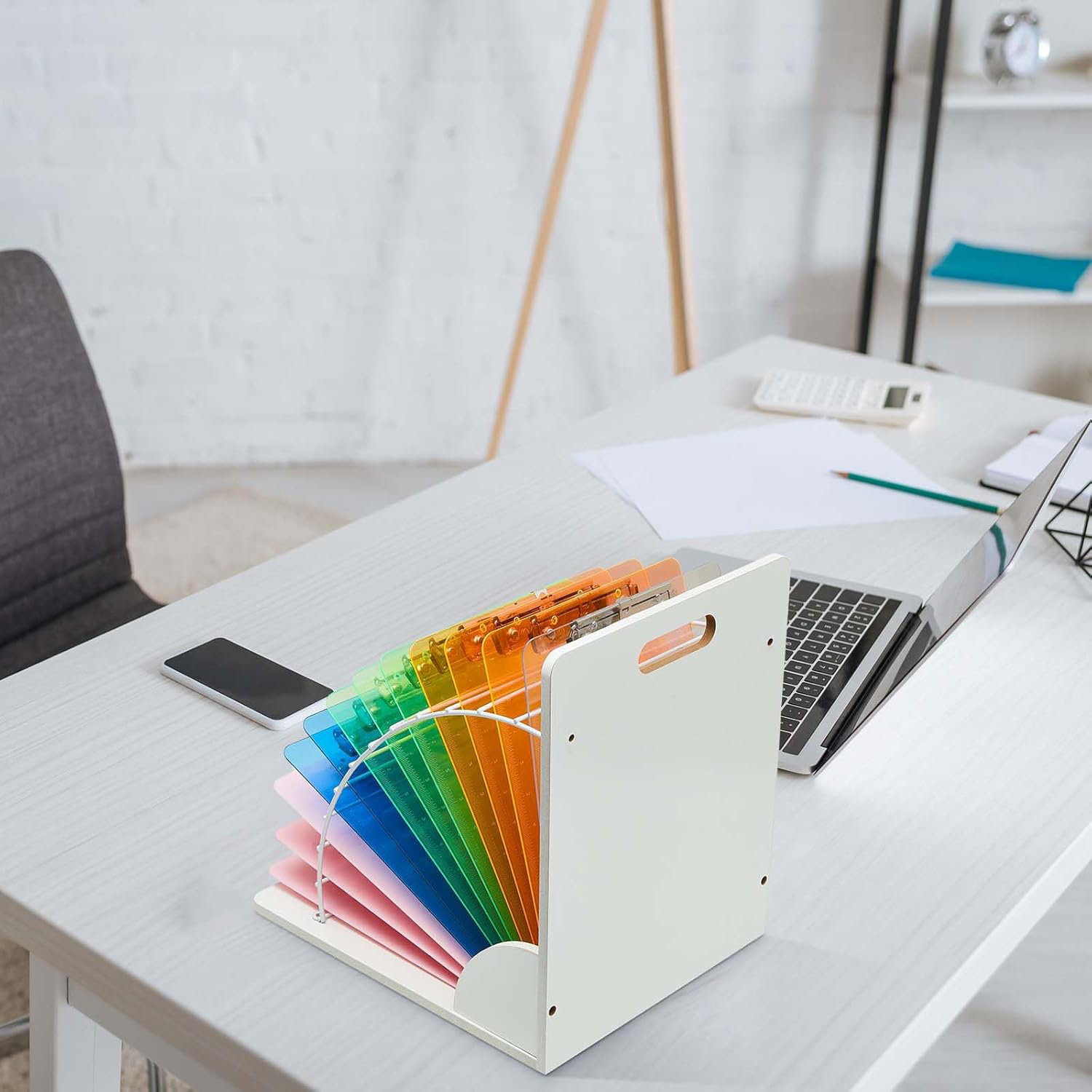 Ebern Designs 2 Pcs Clipboard Holder Wood Metal Clipboard Organizer ...