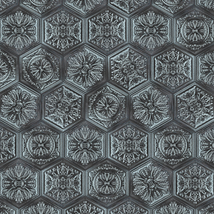 Merola Tile Zinc Hex 10" x 12" Porcelain Metal Look Wall & Floor Tile ...