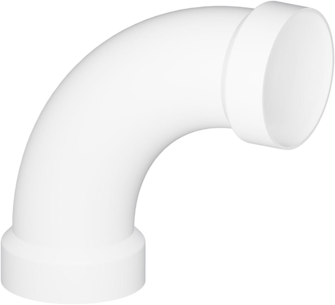 Supply Giant 3 in. PVC DWV Long Sweep 1/4 Bend 90° Elbow, Hub x Hub ...