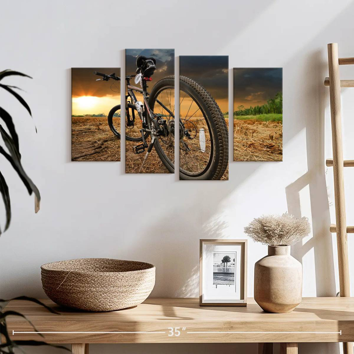 Ebern Designs Mehar Sunset Over Bicycle | Wayfair