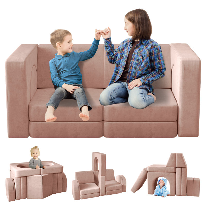 Gemma Violet Camborne Kids Couch 10PCS, Modular Kids Couch for Playroom ...