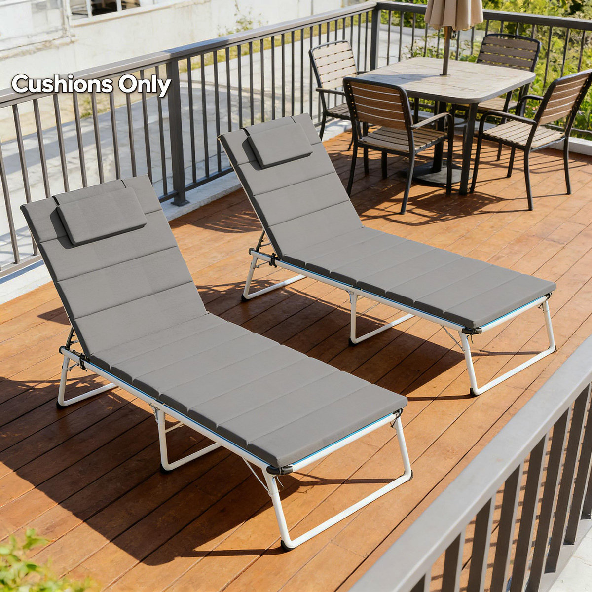 Latitude Run® Lounge Chair Cushion,Foldable Chaise Lounge Cushion Set ...