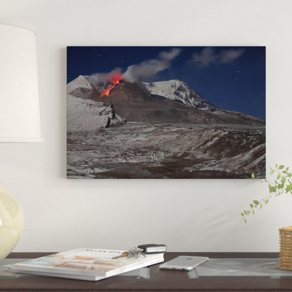 East Urban Home Incandescent Rockfall of Glowing Lava Down Flank of ...