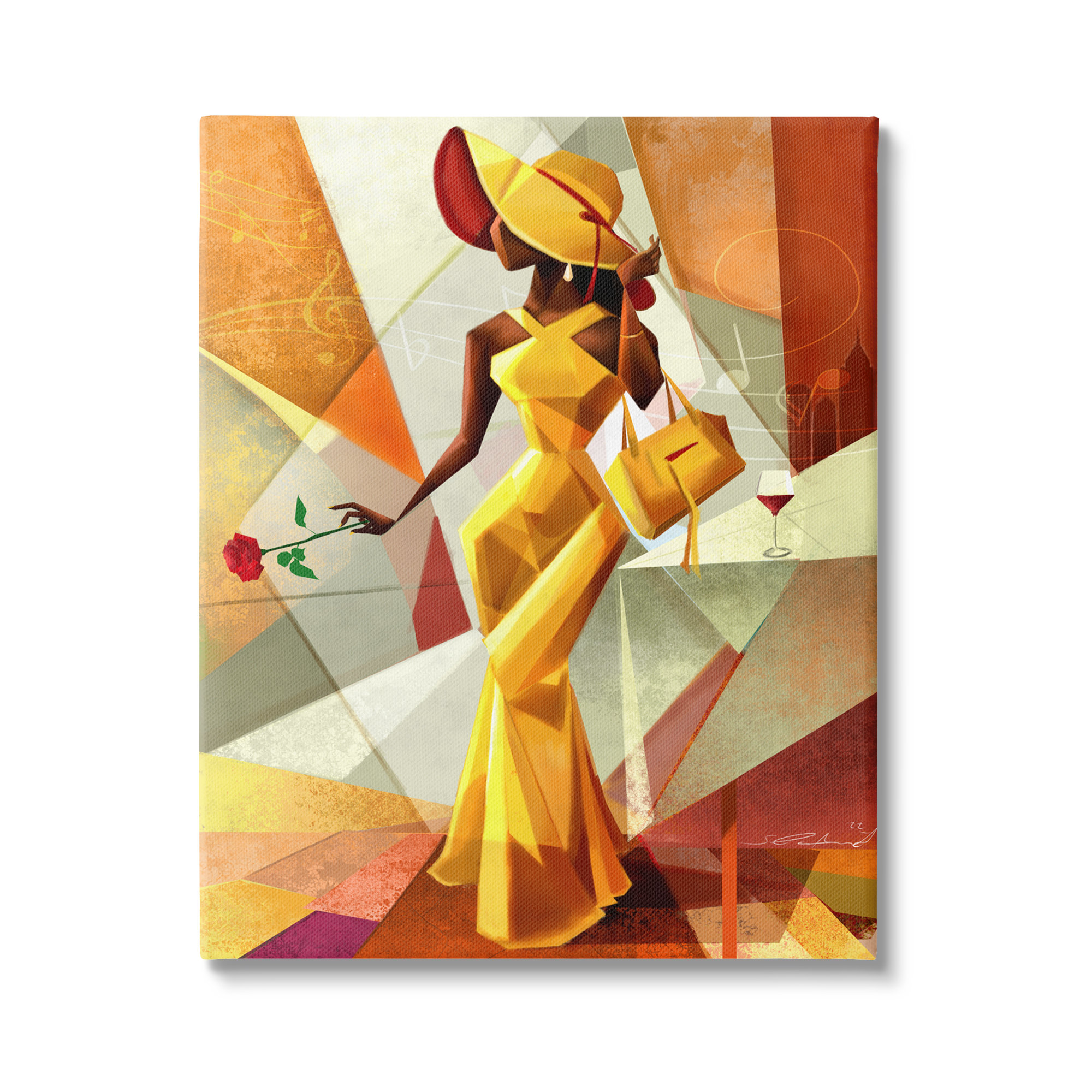 Ebern Designs Modern Cubist Fashion Girl Canvas Wall Art Design by ...