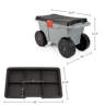 Pure Garden Rolling Garden Cart with Seat - Plastic Storage with Bench ...