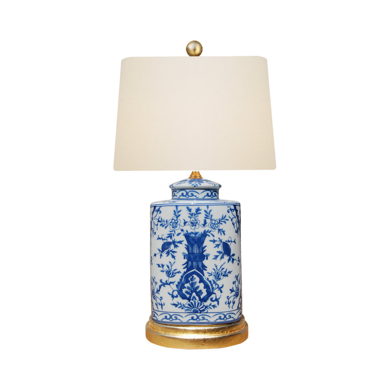 House of Hampton® Dejanay 20" Blue/White Table Lamp | Wayfair