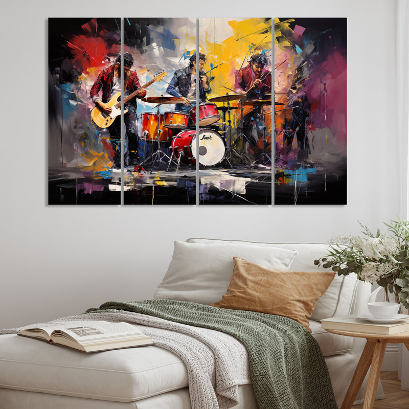 Red Barrel Studio® Rock Band In Action III 4 Pieces | Wayfair