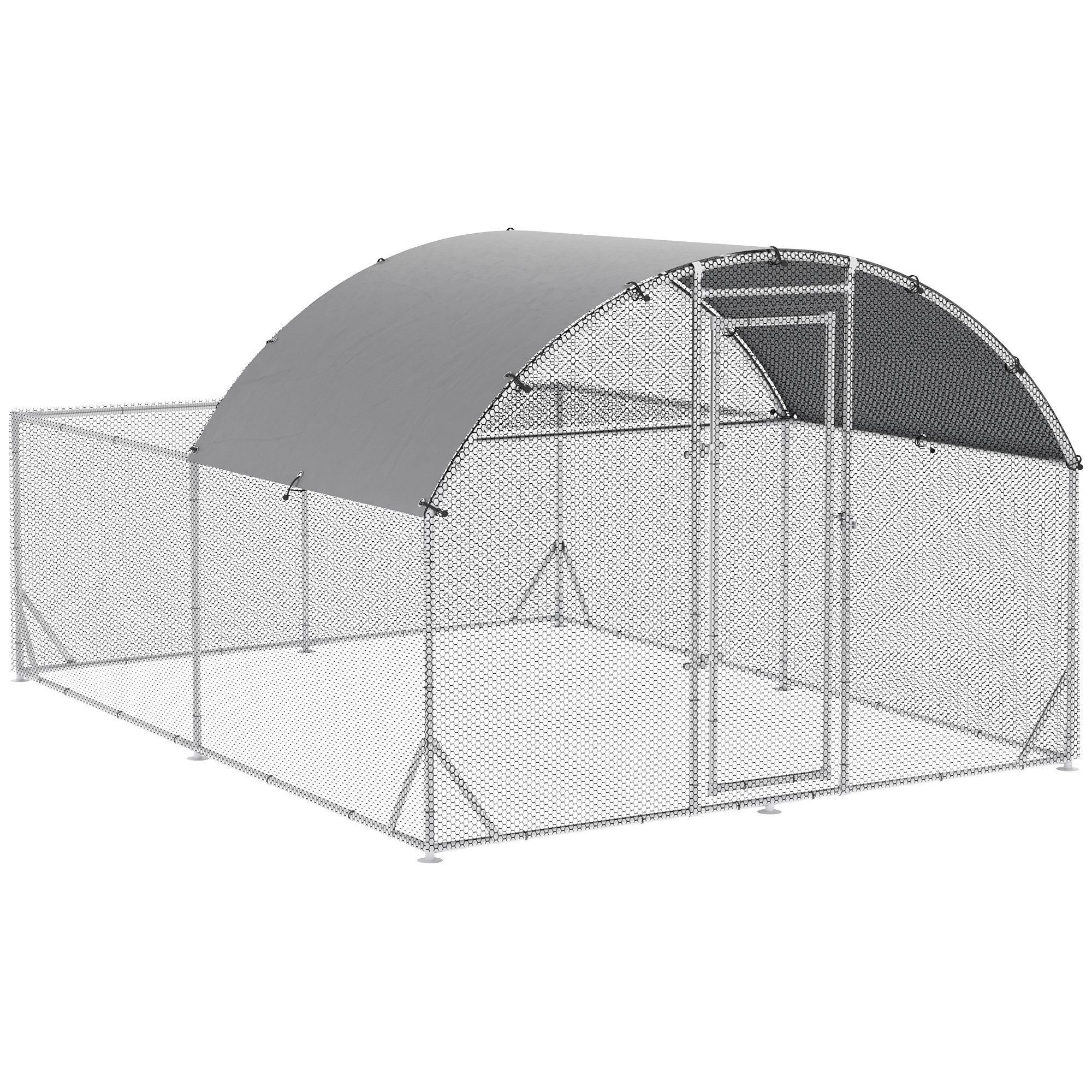 17 Stories Walk-in Dome Steel Chicken Coop For Outdoor Farms With ...
