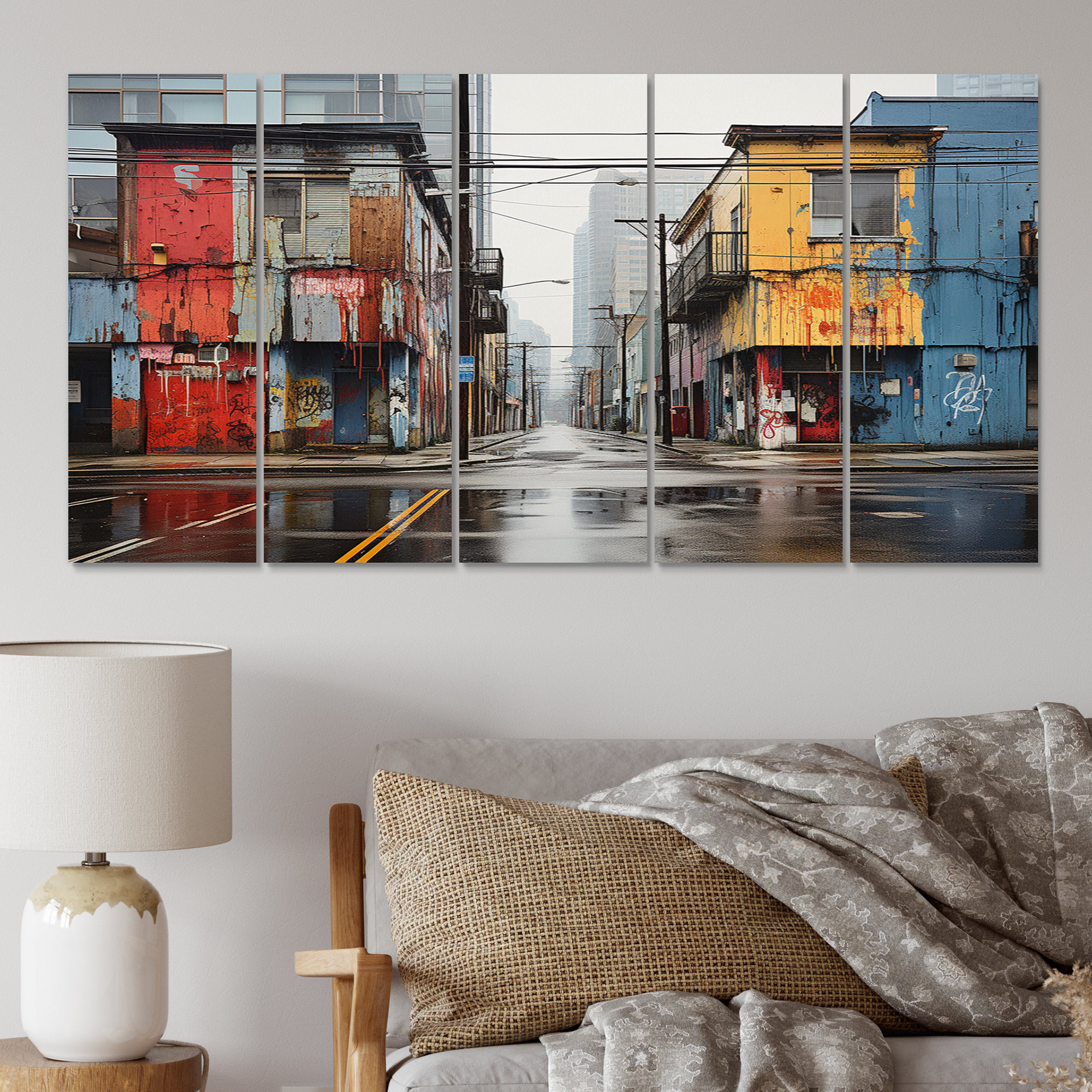 Design Art Toronto Urban Graffiti IV - Canada Metal Wall Art Prints Set ...