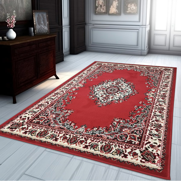 Astoria Grand Maren Black/Beige/Red Rug | Wayfair.co.uk