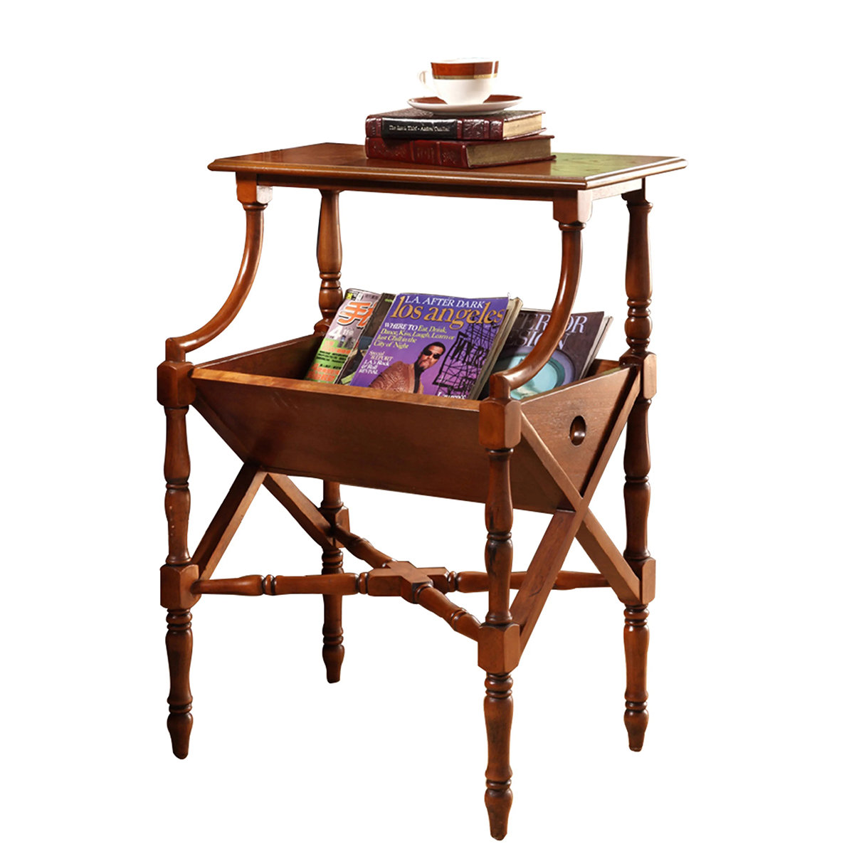 Organix Pattern 19.69"Brown Solid Wood Mobile End Table | Wayfair