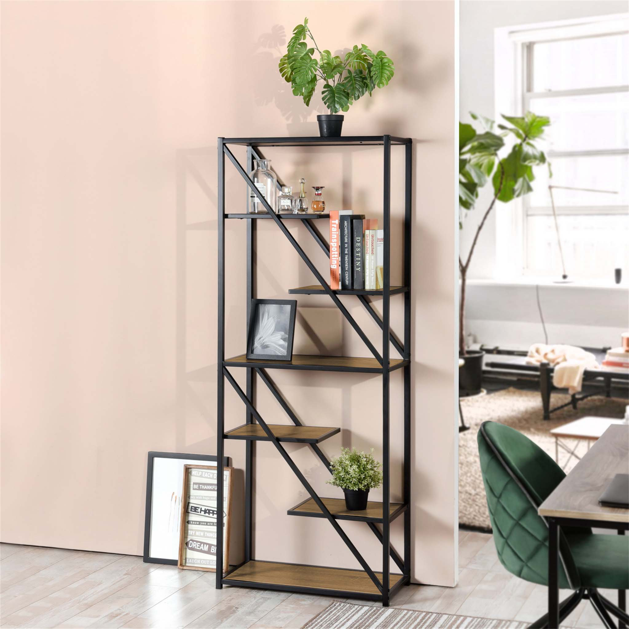17 Stories Metal Etagere Bookcase, Bookshelf - Wayfair Canada