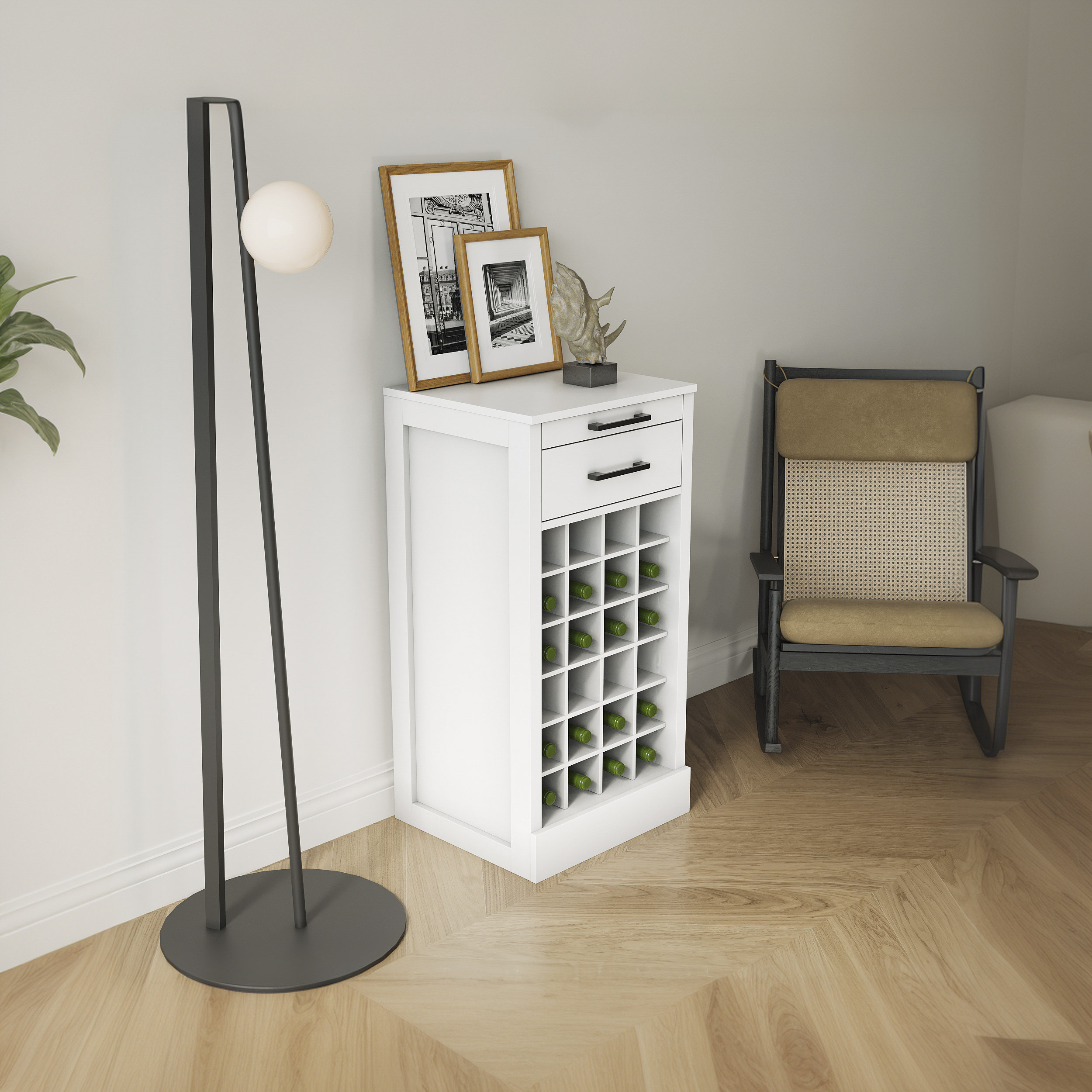 Winston Porter Modular 24 Bottle Wine Cooler Dining Sideboard | Wayfair