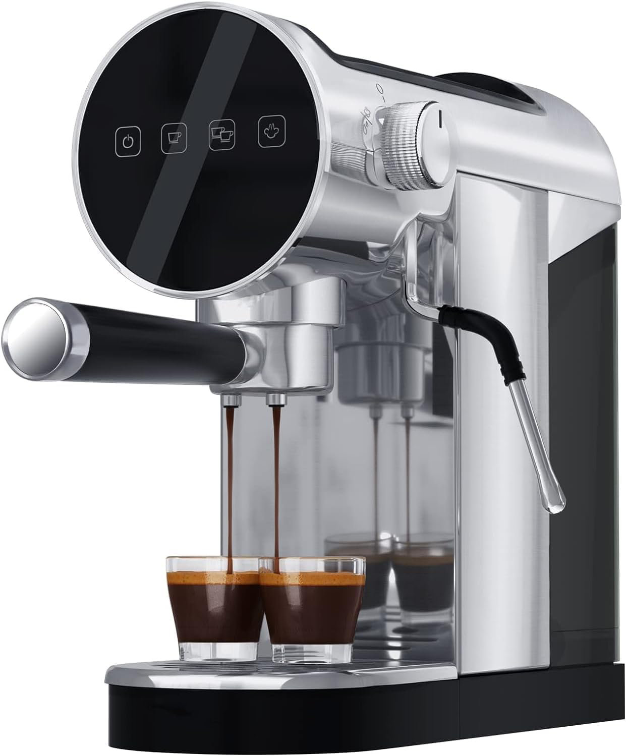 4 SEASONS FURNITURE 20-Bar Espresso Machine with LCD Display, Coffee ...
