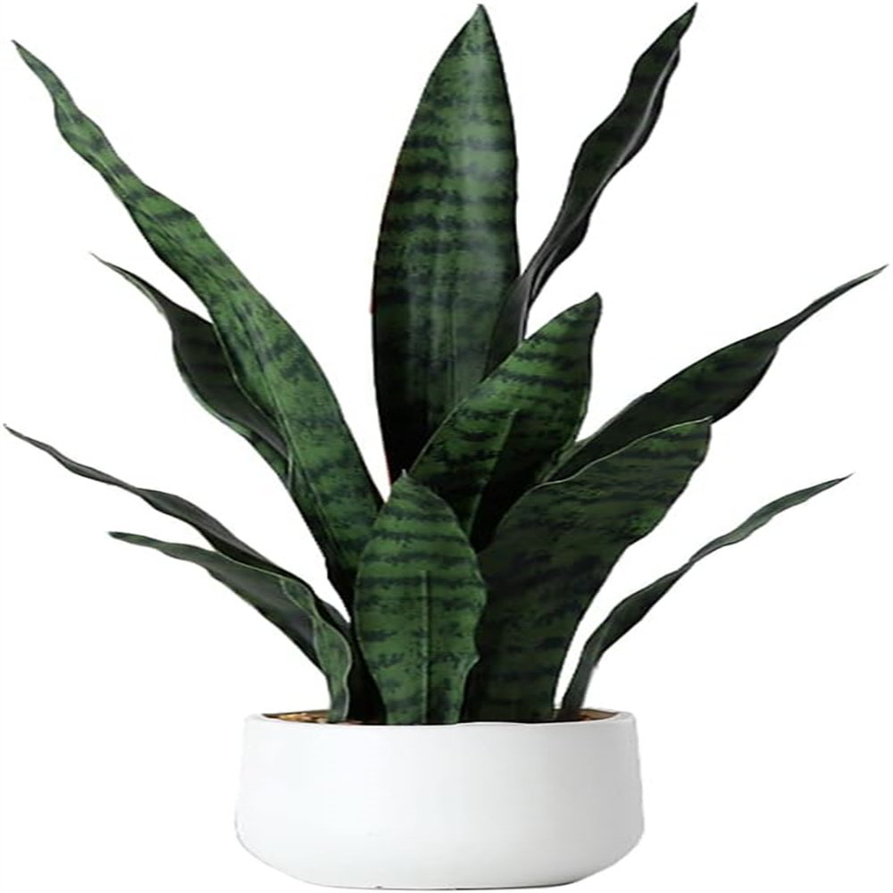 Primrue Artificial Snake Plant 22 Inch Fake Sansevieria Fake Agave ...