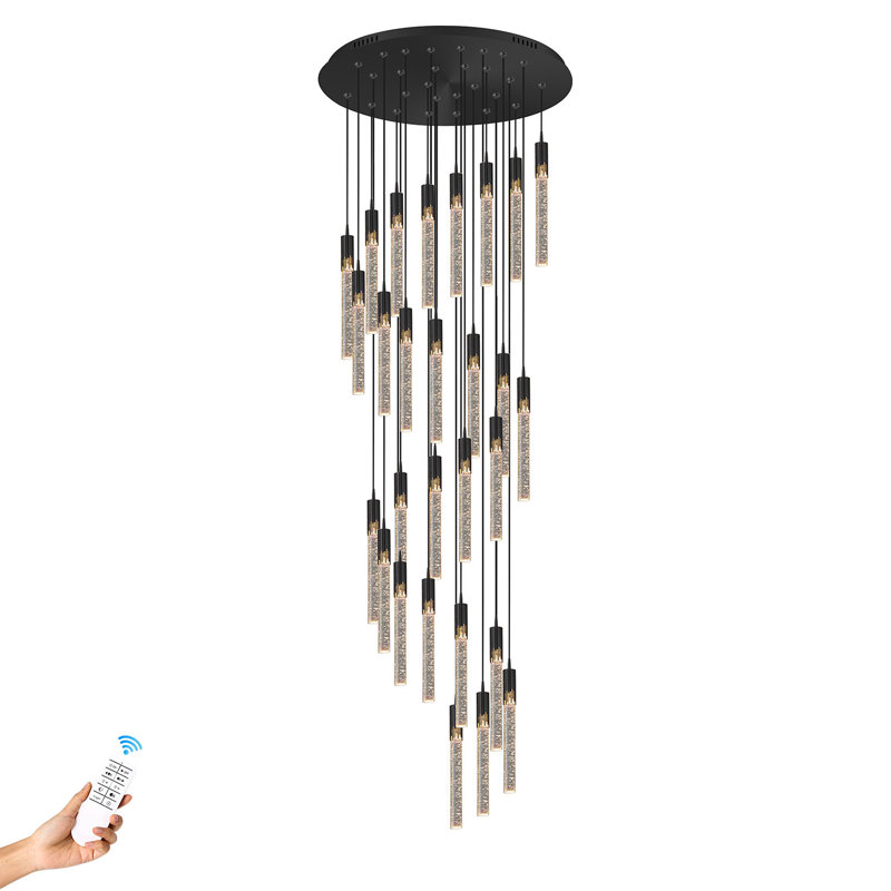 Orren Ellis Addiley 12ft Large Dimmable Chandelier High Ceilings 28 ...