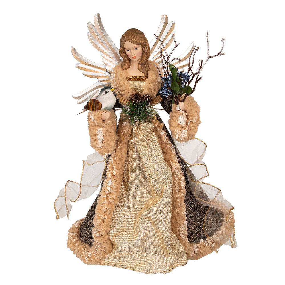 Kurt Adler 16-Inch Rustic Glam Angel Tree Top - Wayfair Canada