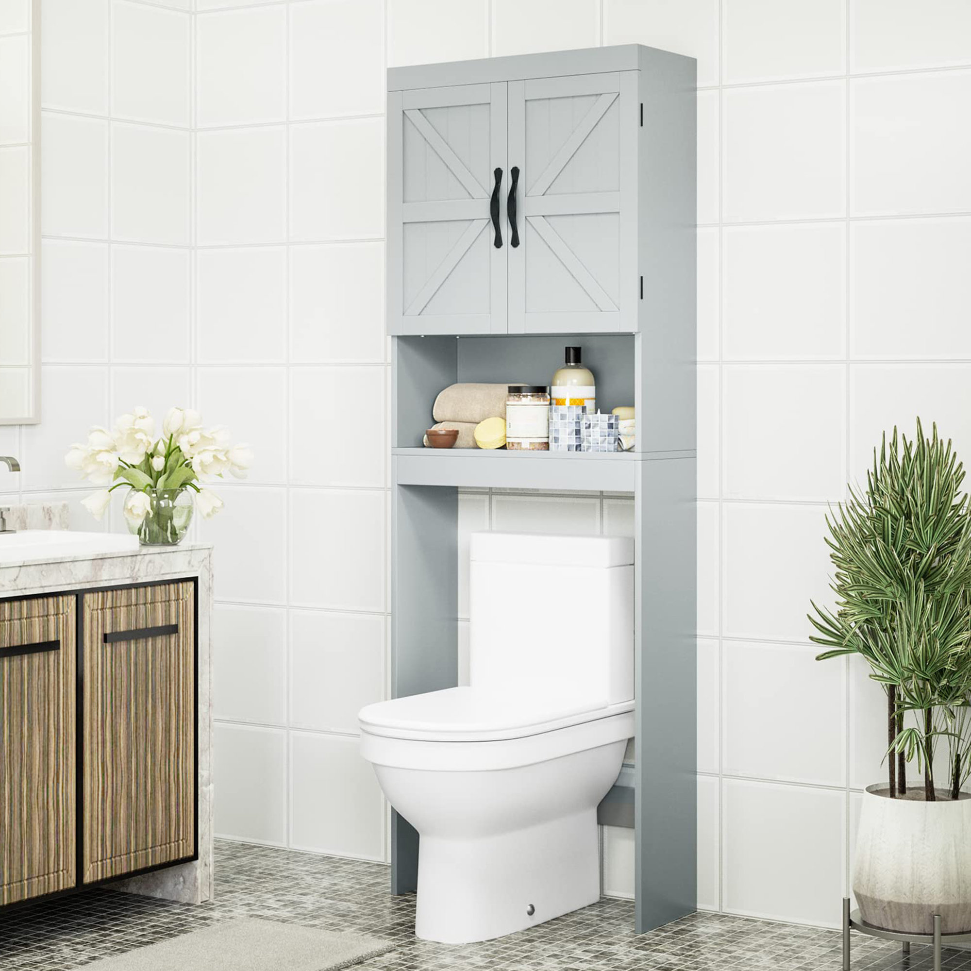 Gracie Oaks Mattear Freestanding Over-the-Toilet Storage & Reviews ...