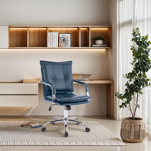Latitude Run® Dareece Leather Task Chair with Padded Arms | Wayfair