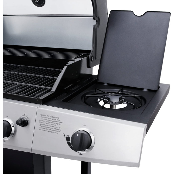VANSTON 4 - Burner Countertop Liquid Propane Gas Grill with Side Burner ...