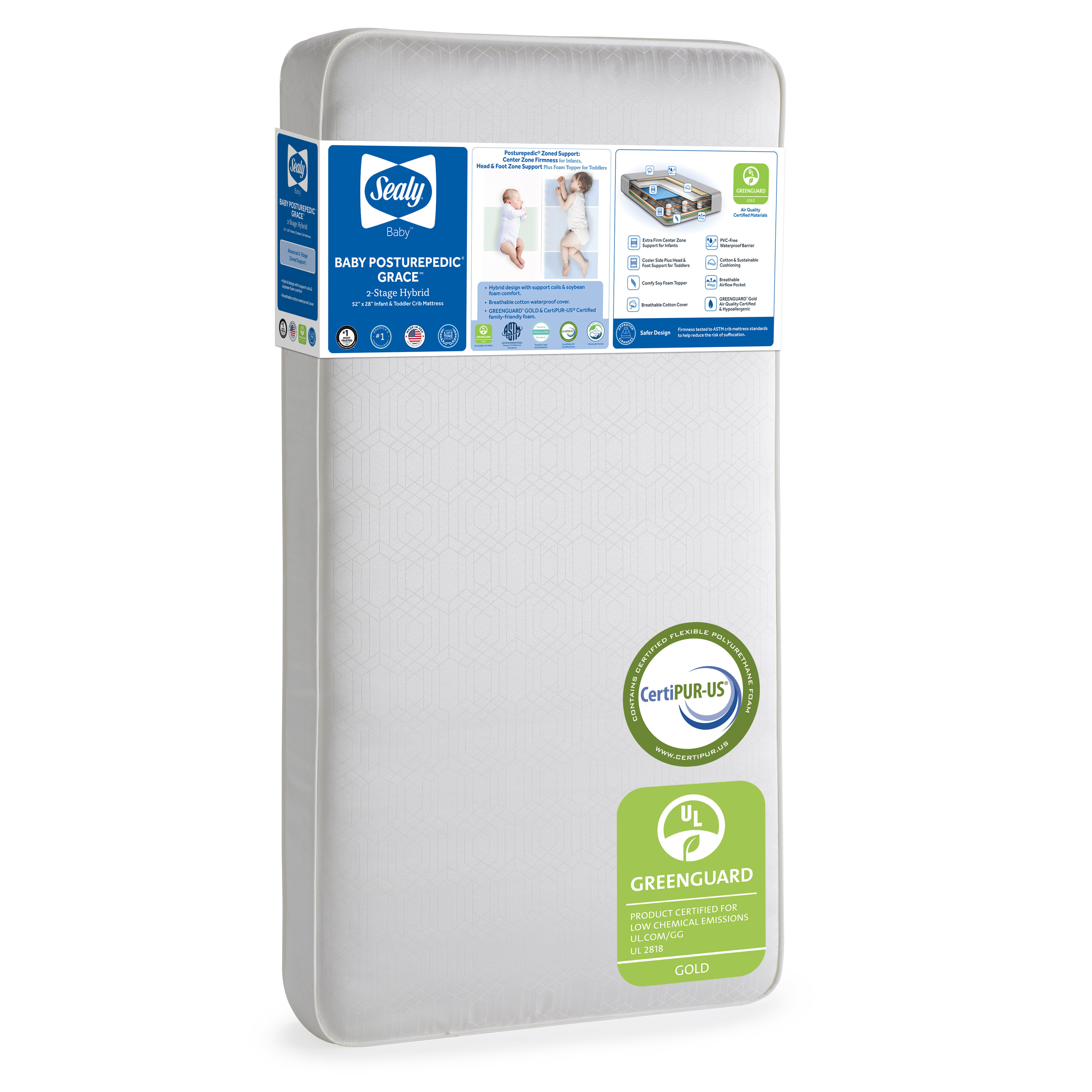 Sealy Baby Sealy Posturepedic Grace Breathable 2 Stage Crib Mattress ...