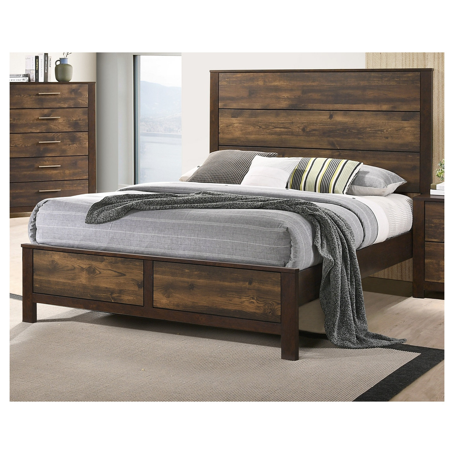 Millwood Pines Mahogany Eastern Bed, Simple Modern Design, Ideal For ...