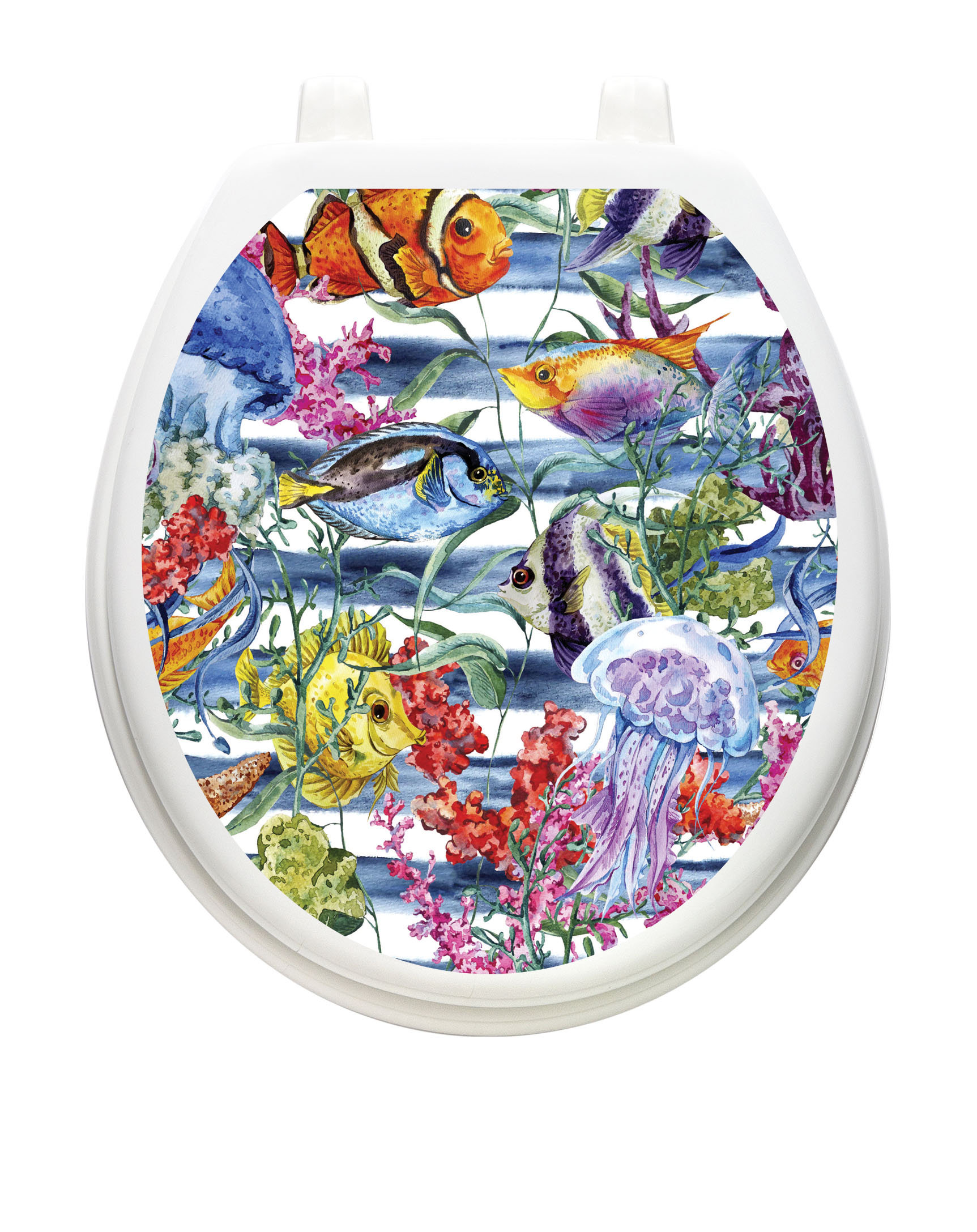 Toilet Tattoos Sea Life Toilet Seat Sticker, Lid Decal & Reviews | Wayfair