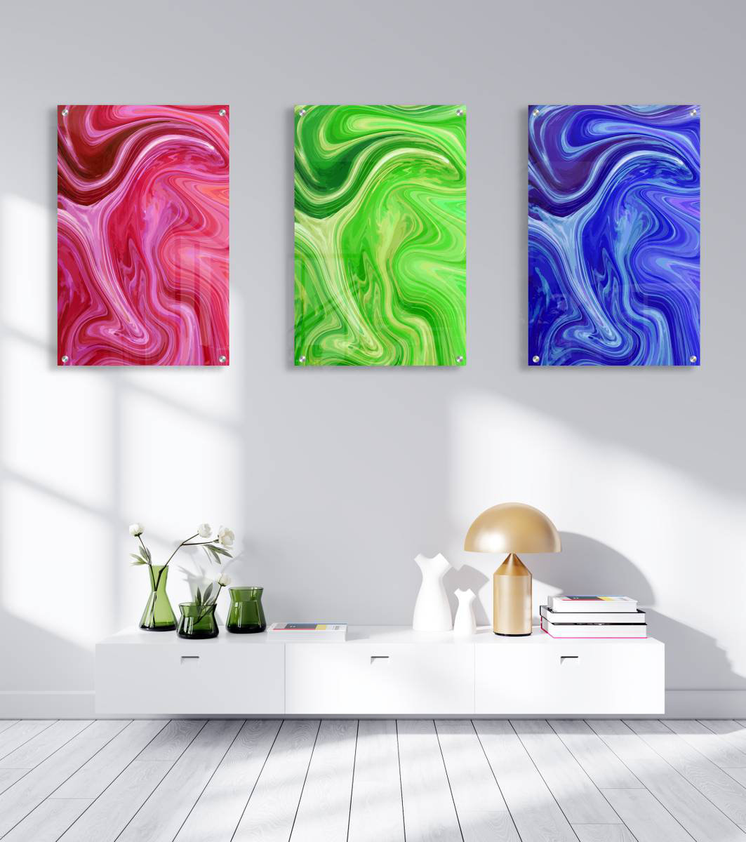 UniQstiQ Bright Colours Set of 3 Prints Modern Wall Art Modern Artwork ...