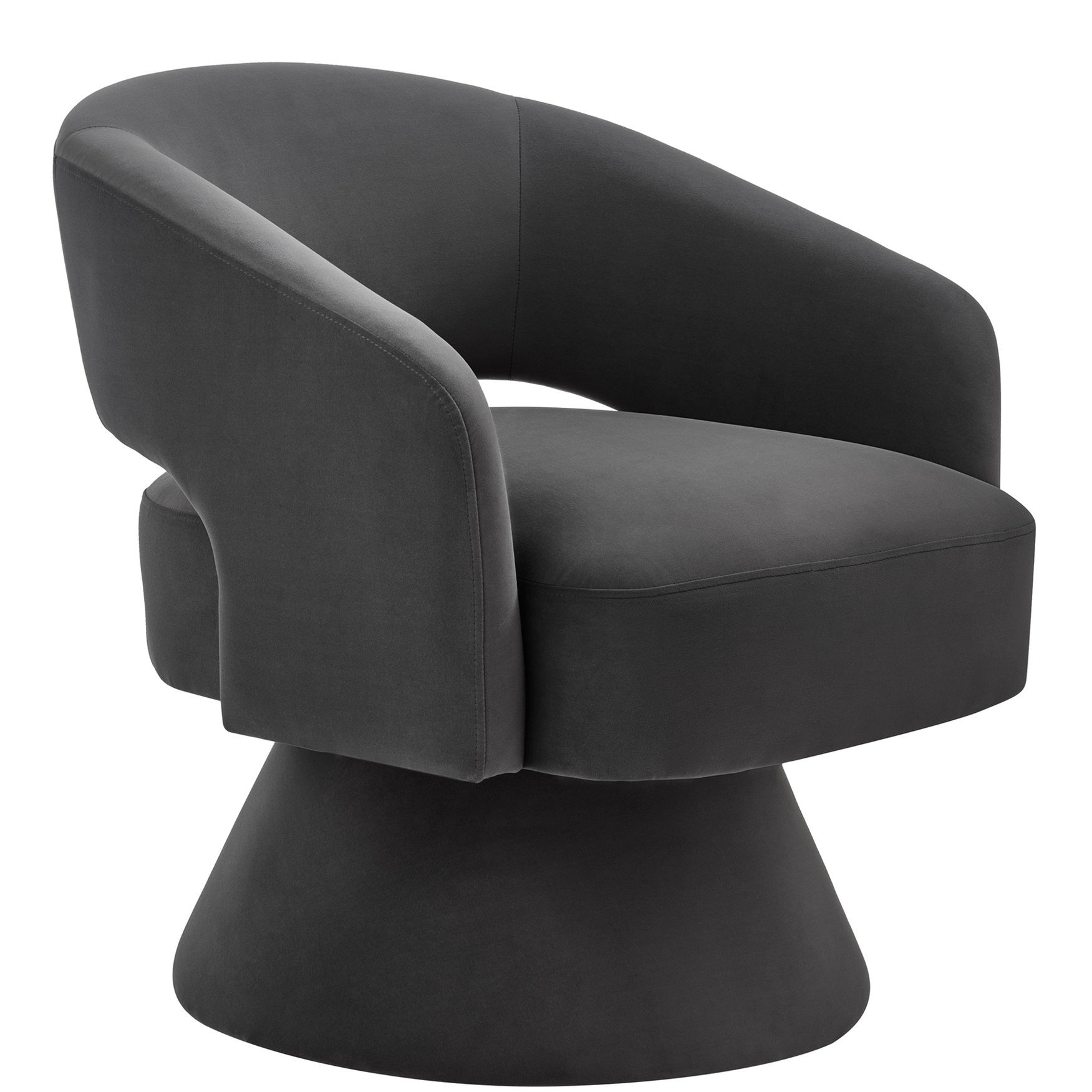 Ivy Bronx Modern Living Room Bedroom Swivel Armchair, Navy Velvet, 360 ...