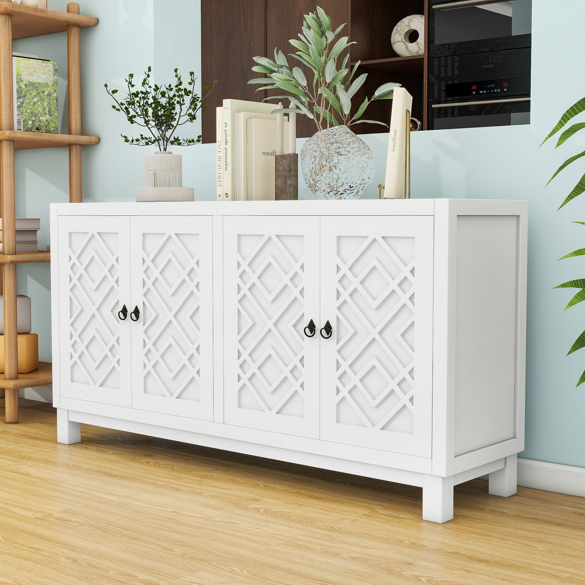 Breakwater Bay Alisme Modern Rhombus-Patterned Sideboard with Metal ...