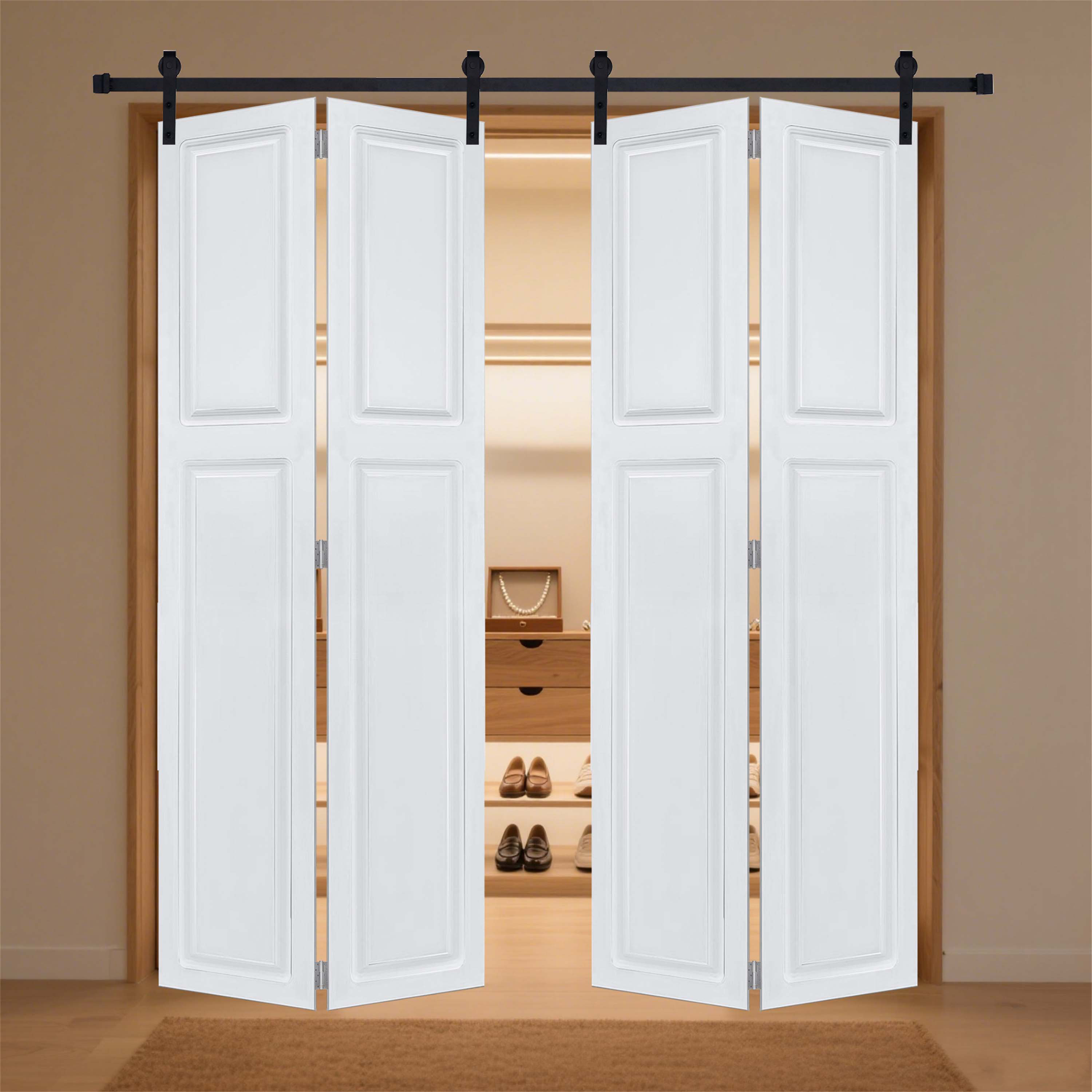Elegance Plexi Home Dual Panel Cottage Style Bi - Fold Sliding Door ...