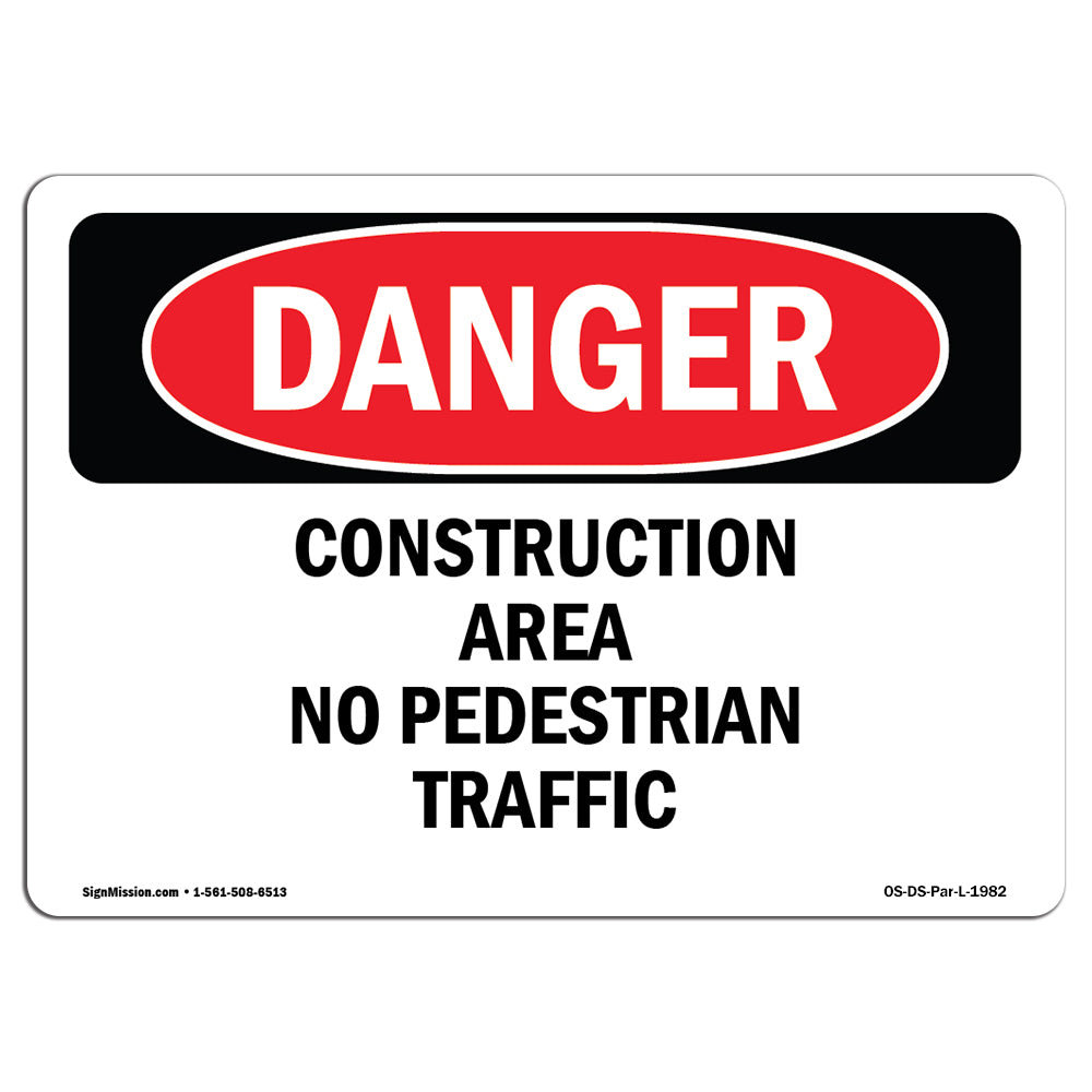 SignMission Construction Area No Pedestrian Traffic Sign - Wayfair Canada