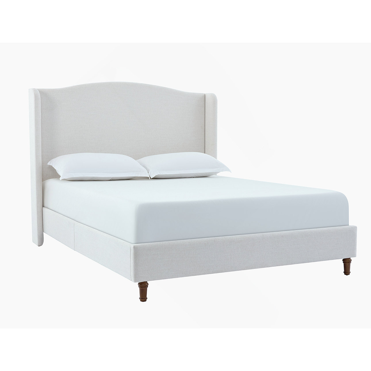 Alcott Hill® Hannah Upholstered Wingback Bed, 54" Headboard, Ivory ...