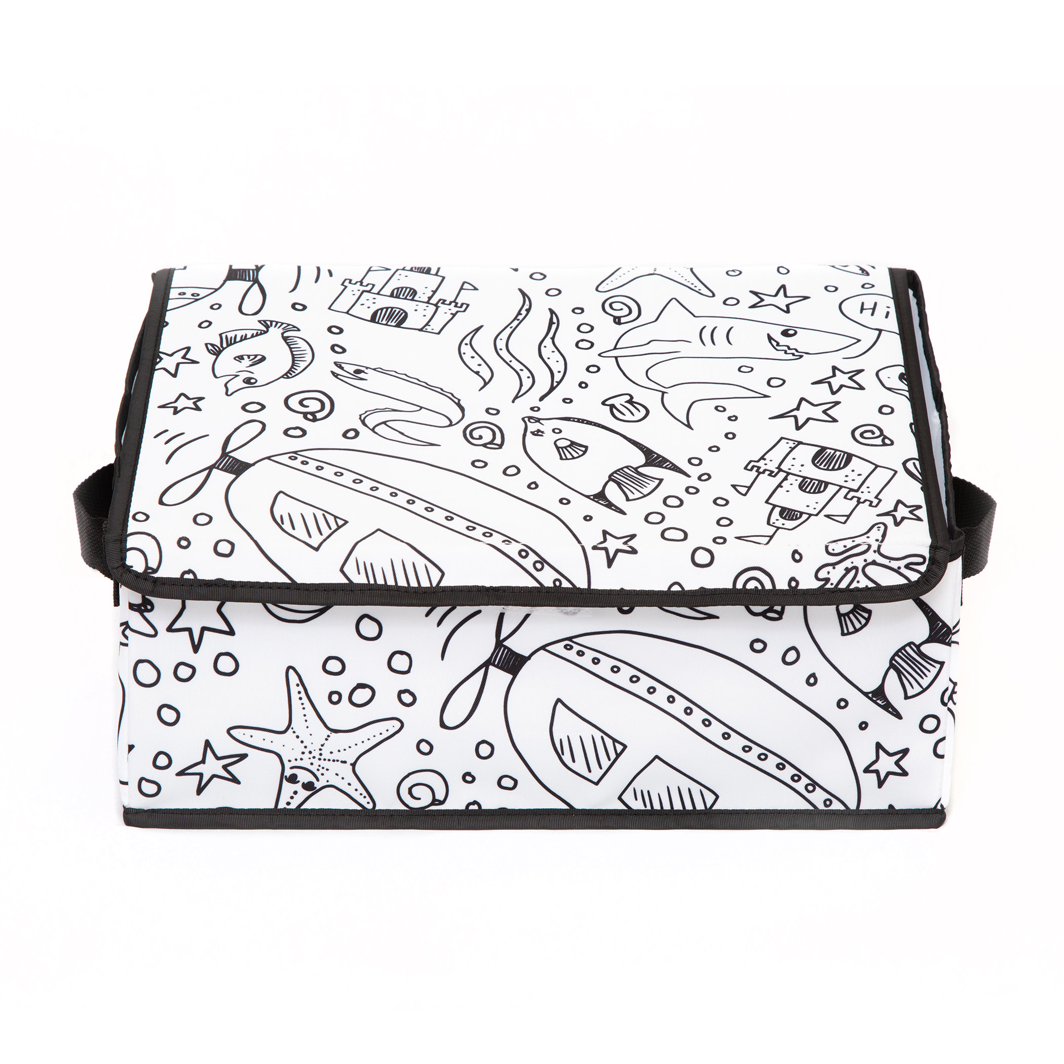 Baum Kid''s Colouring Lidded Angle Storage Bin With 4 Pack Of Washable ...