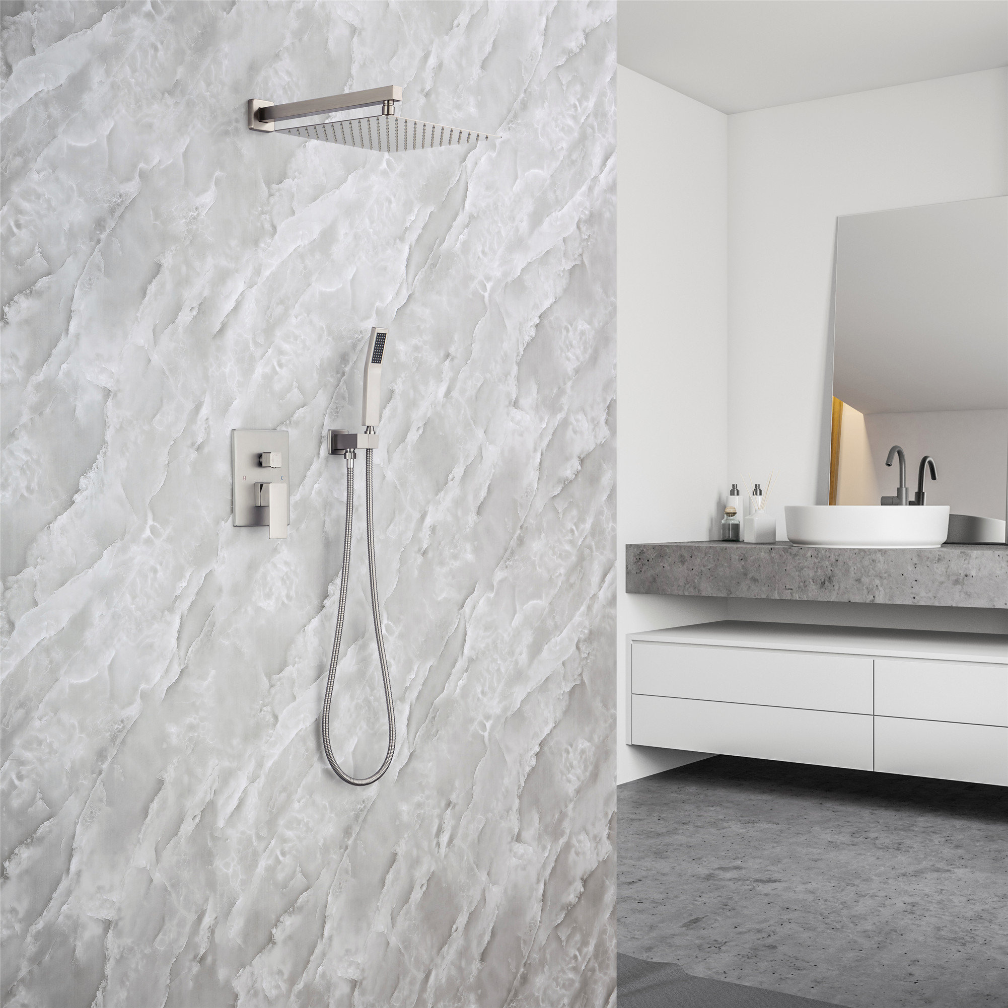 ACME Furniture Thermostatic Complete Shower System with Rough in-Valve ...