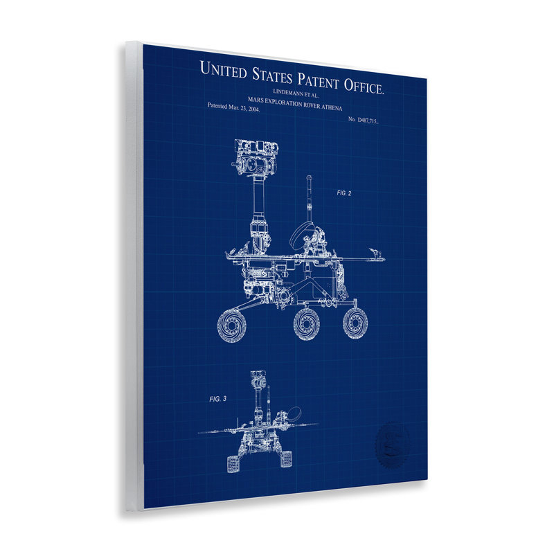 17 Stories Mars Exploration Blueprint Wall Plaque Art by Karl Hronek ...