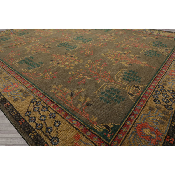 Oriental Rug of Houston Multi Size Green Hand Knotted Arts & Crafts ...