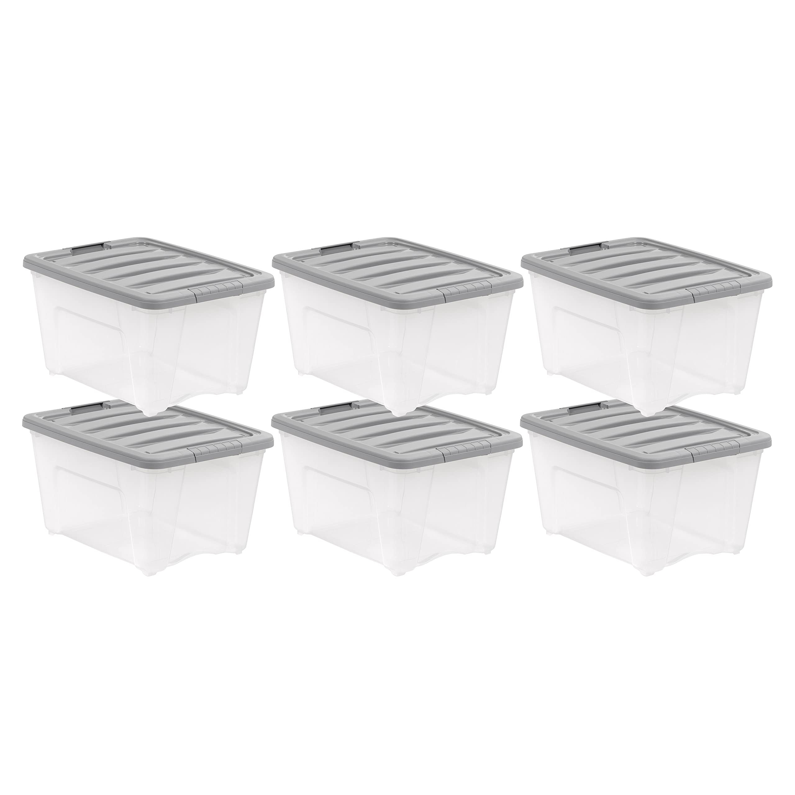 Rebrilliant Storage Bins With Lids, 32 Quart Stackable Plastic Locking ...