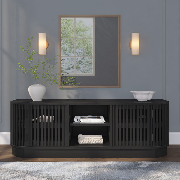 Ivy Bronx Contour TV Stand, 2 Door w/ Middle Shelf (1495 x 406 x 482mm ...