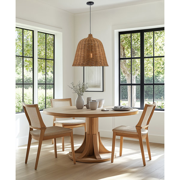 Birch Lane™ Webber Jonesborough 1 - Light Woven Rattan Dome Pendant ...