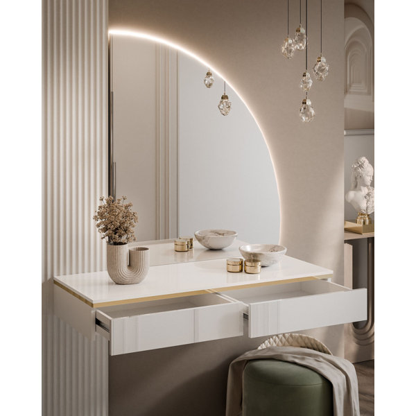 Metro Lane Caralena Dressing Table with Mirror & Reviews | Wayfair.co.uk