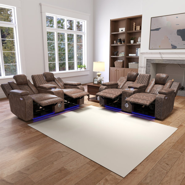 Brayden Studio® Davarious 73.2'' W Breathable Leather Power Reclining ...