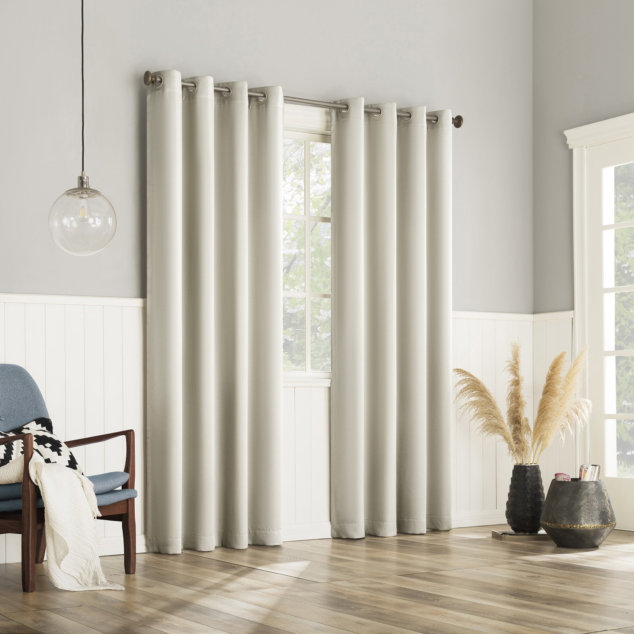 Hokku Designs Gheorghi Magnetic Closure Room Darkening Grommet Curtain ...